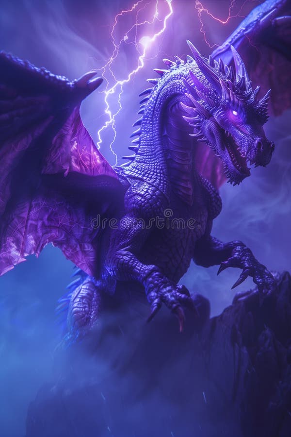 Cinematic Mythical Dragon Poster Stock Illustration - Illustration of ...
