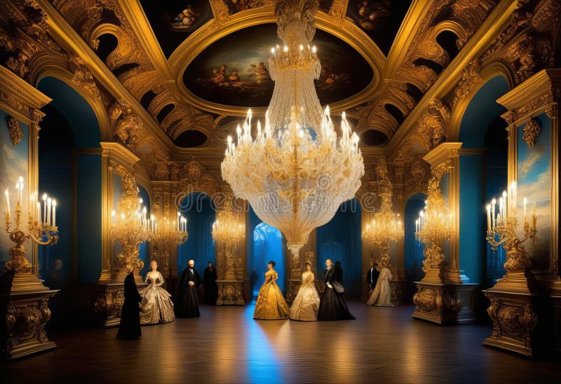 A Cinematic Portrait of Excess and Wealth Stock Illustration ...