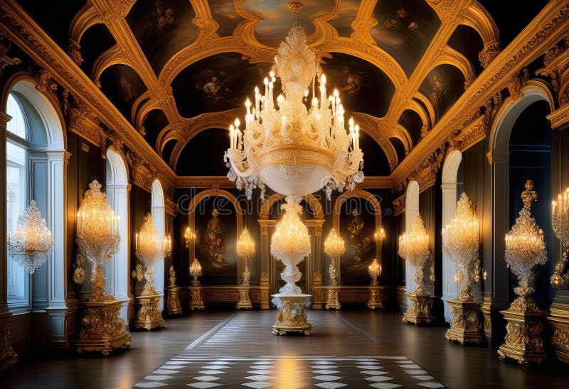 A Cinematic Portrait of Excess and Wealth Stock Illustration ...