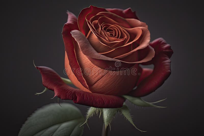 Cinematic Red Rose with Soft Focus Lighting for Invitations and Posters ...