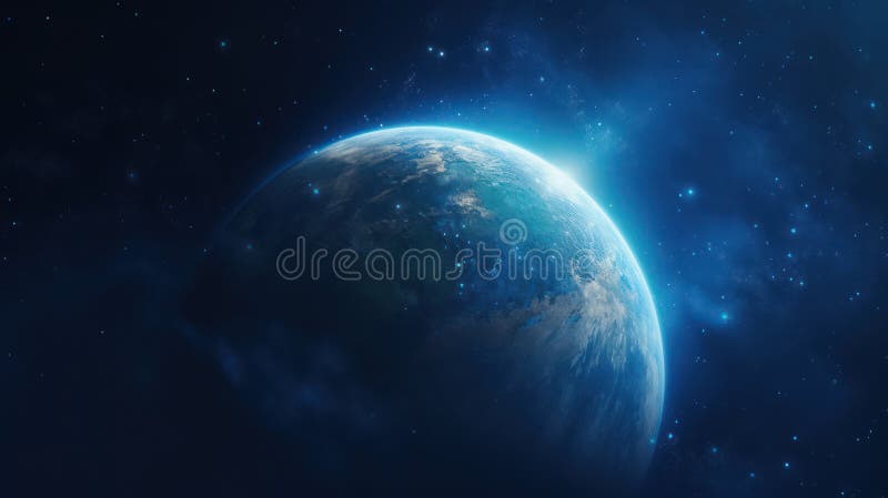 Cinematic Scene of Earth Globe on Starry Space Background AI Generated ...
