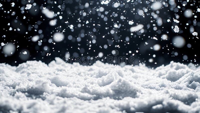 Cinematic Snowfall on Black Background Stock Illustration ...