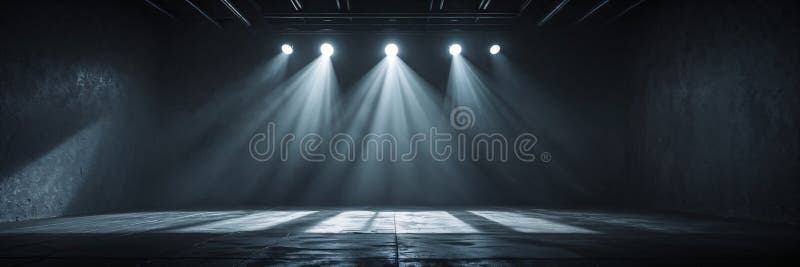 Cinematic Stage with Projectors for Backdrop and Presentation Stock ...