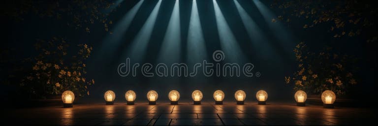 Cinematic Stage with Projectors for Backdrop and Presentation Stock ...