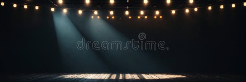 Cinematic Stage with Projectors for Backdrop and Presentation Stock ...