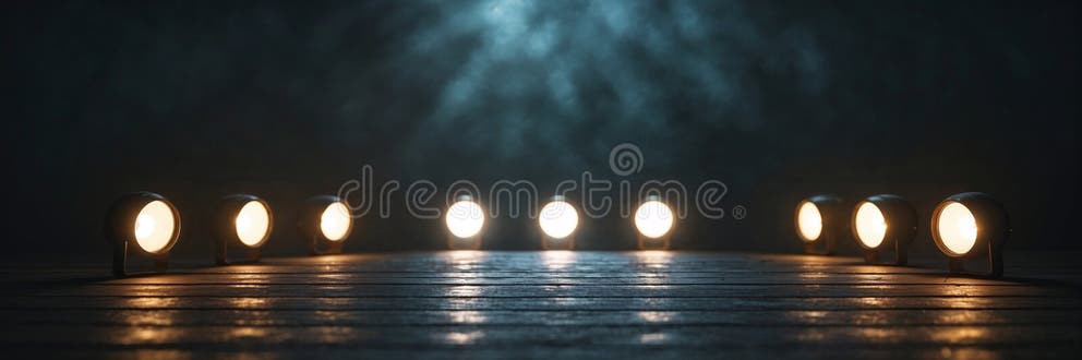 Cinematic Stage with Projectors for Backdrop and Presentation Stock ...