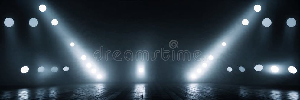 Cinematic Stage with Projectors for Backdrop and Presentation Stock ...
