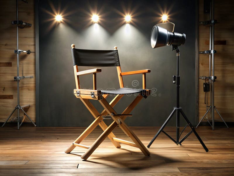 Cinematic Studio Shot of Chair with Dramatic Lighting in Dark Room ...
