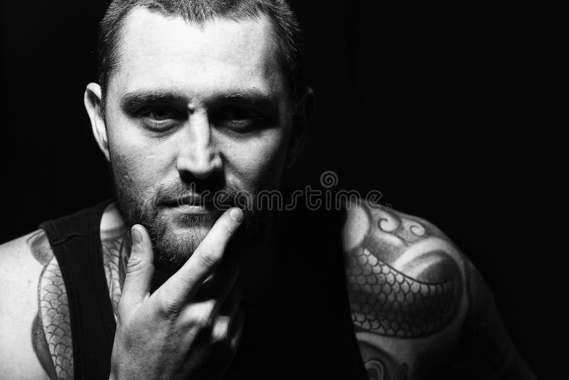 Cinematic Style Studio Portrait of a Man Stock Photo - Image of face ...