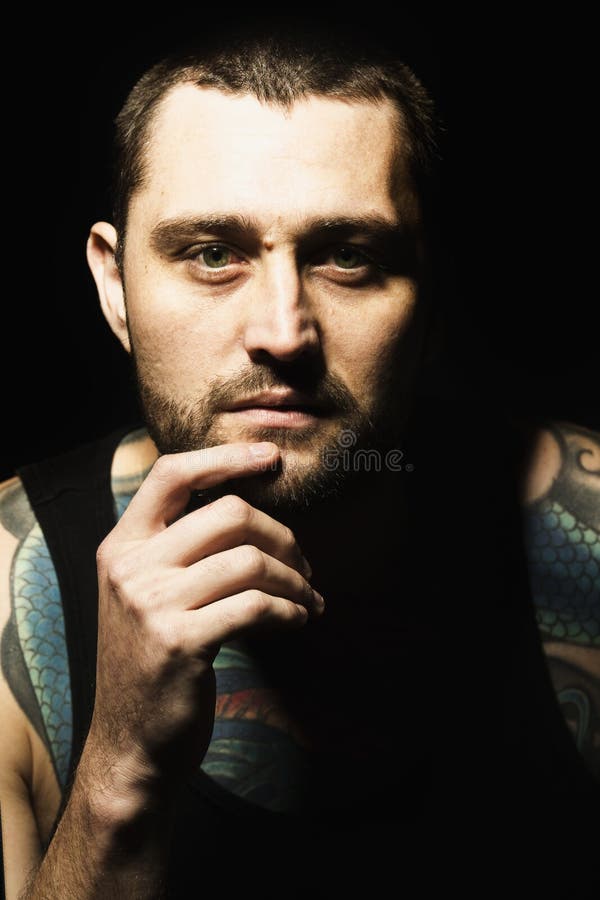 Cinematic Style Studio Portrait of a Man Stock Photo - Image of studio ...