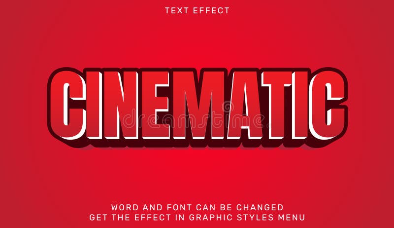 Cinematic Text Effect Template in 3d Design Stock Illustration ...