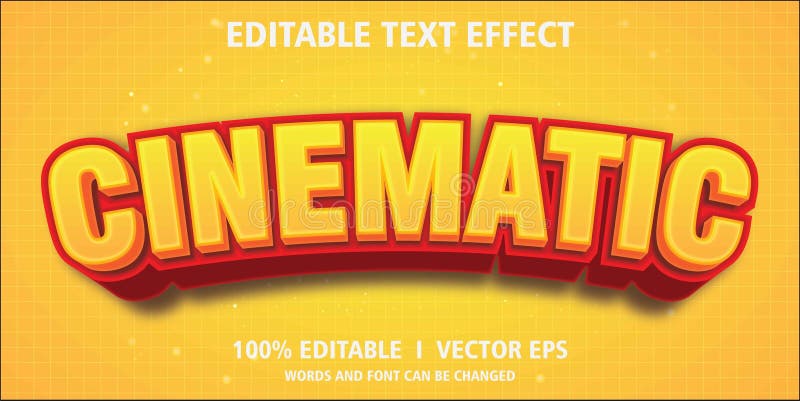 Cinematic Vector Text Effect with Modern Style Design Stock Vector ...
