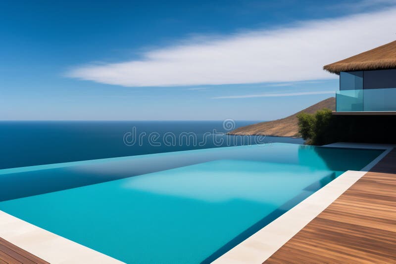 Cinematographic View of the Infinity Pool Showing. Generative AI Stock ...