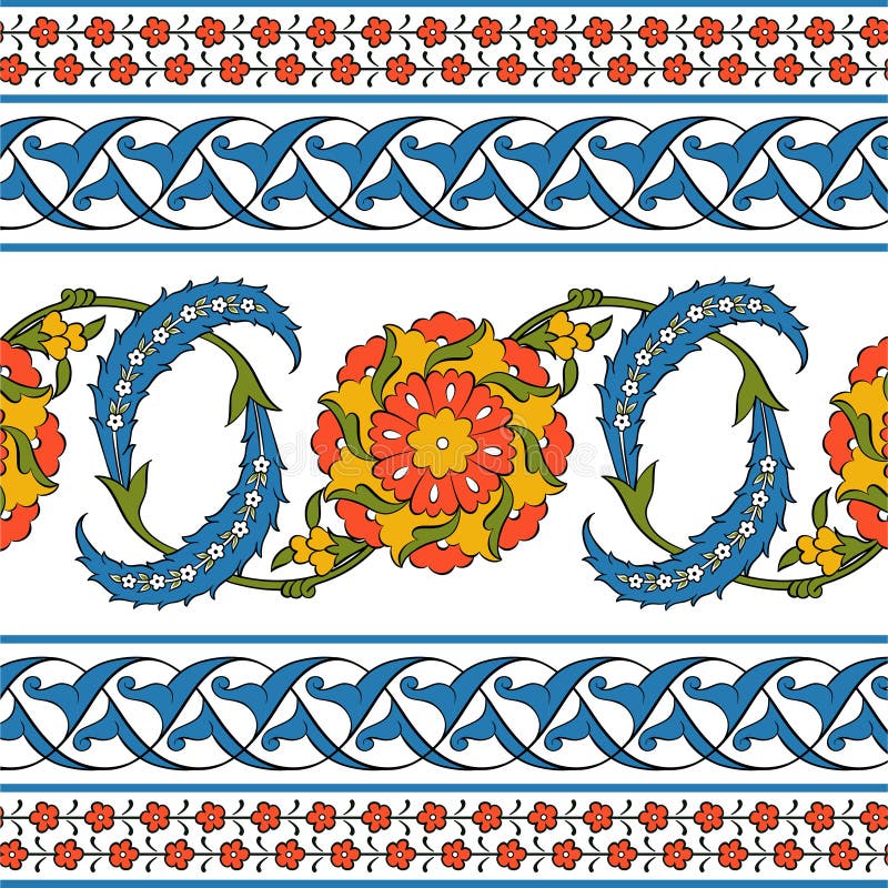 Ottoman Ancient Turkish Patterns Stock Vector - Illustration of decor ...