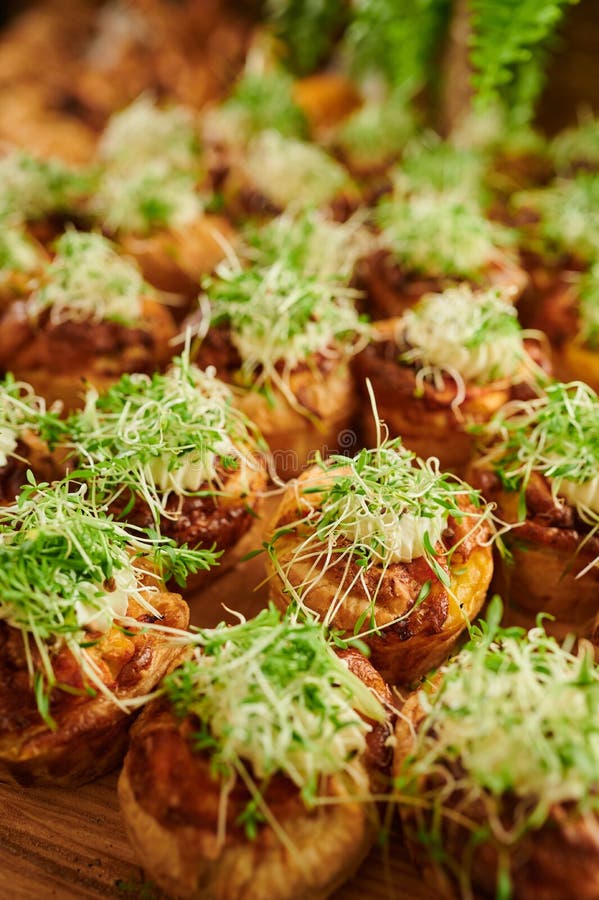Cinnabon with Wheat Germ Shoots, Bakery Pastries on Display Stock Image ...