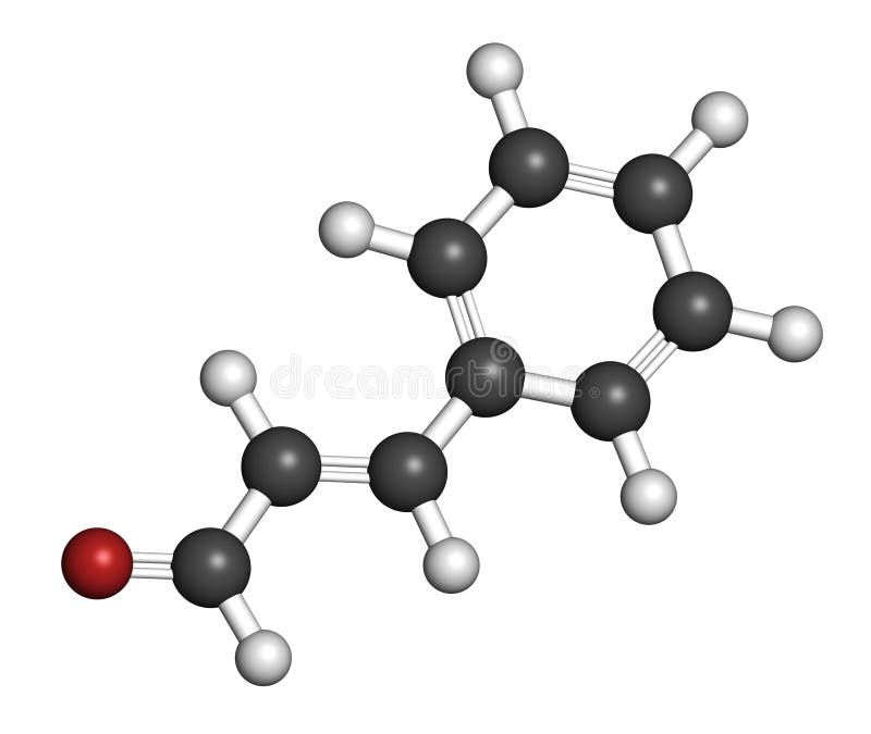 Cinnamaldehyde Cinnamic Aldehyde Cinnamon Flavor Molecule. 3D Rendering ...
