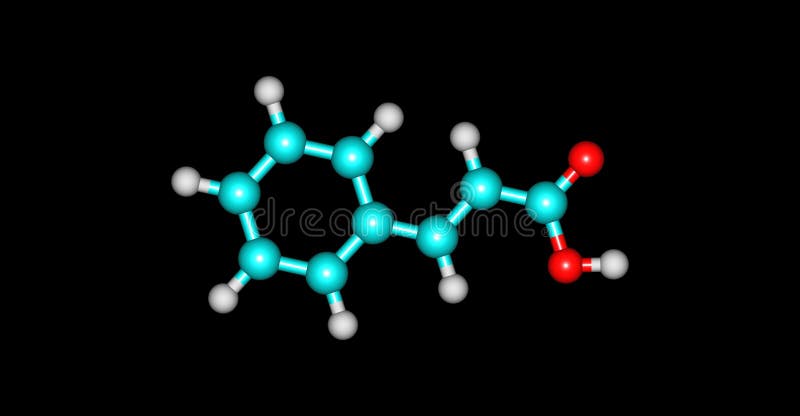 Cinnamic Acid Molecular Structure Isolated on Black Stock Illustration ...