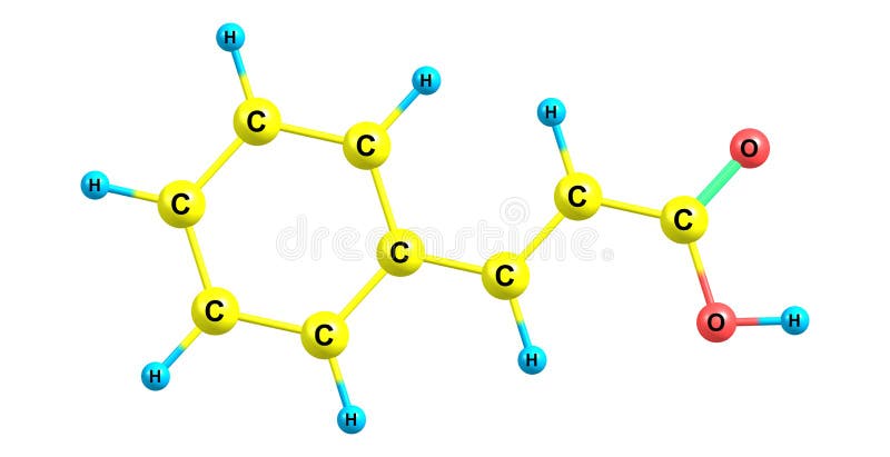 Cinnamic Acid Molecular Structure Isolated on White Stock Illustration ...