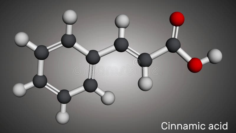 Cinnamic Acid Molecule. Molecular Model Stock Illustration ...