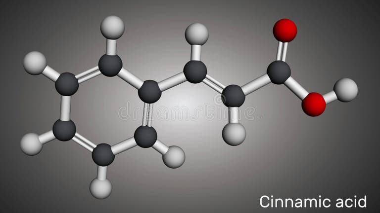 Cinnamic Acid Molecule. Molecular Model Stock Illustration ...