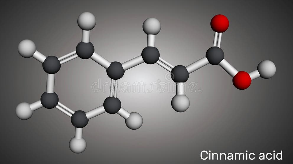 Cinnamic Acid Molecule. Molecular Model Stock Illustration ...