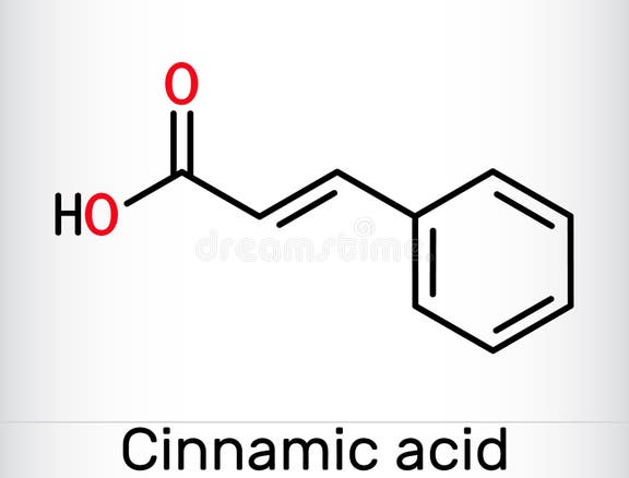 Cinnamic Acid Molecule. Skeletal Chemical Formula Stock Vector ...