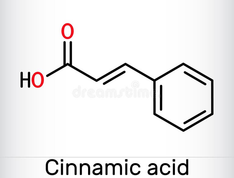 Cinnamic Acid Molecule. Skeletal Chemical Formula Stock Vector ...