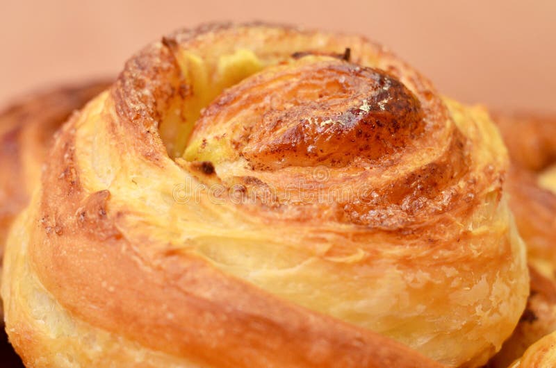 Cinnamon Bun Closeup stock image. Image of bake, bakery - 50475855