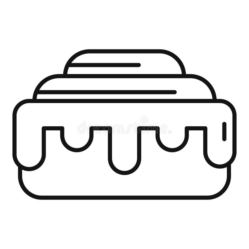 Cinnamon Bun with Dripping Icing Being Prepared for Eating Stock Vector ...