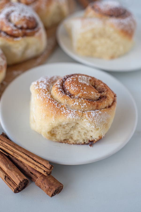 Cinnamon Buns. Beautiful Fresh Cinnamon Rolls Stock Image - Image of ...