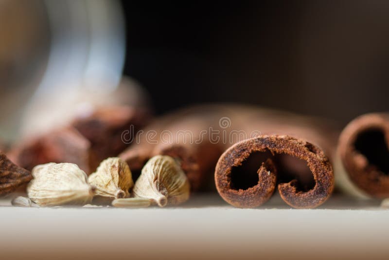 Cinnamon and Cardamom - Up Close! Stock Photo - Image of macro ...
