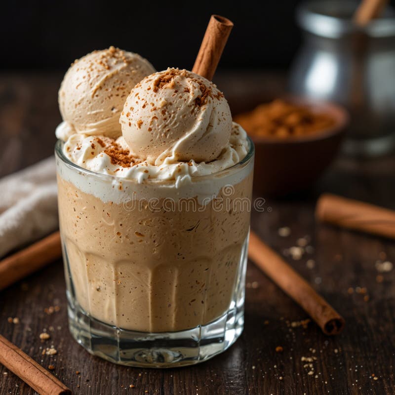 Cinnamon Coffee Ice Cream Float Stock Illustration - Illustration of ...