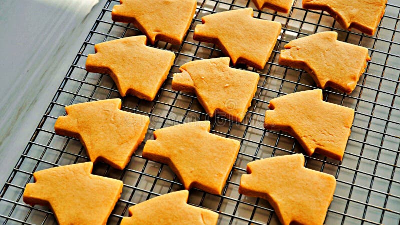Cinnamon Cookies Cooling on a Rack Stock Photo - Image of process ...