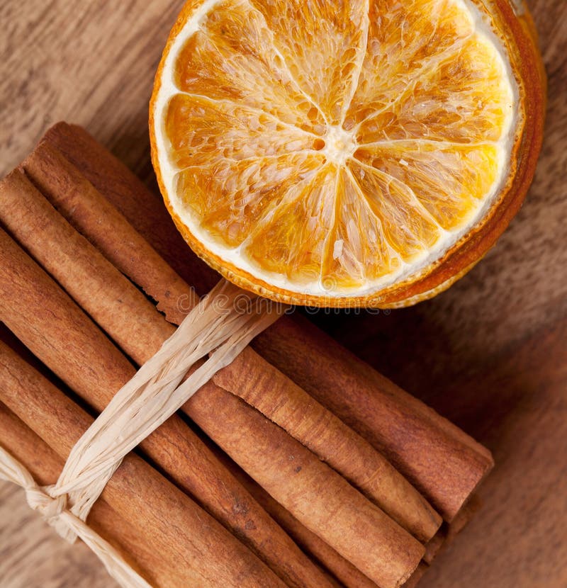 Cinnamon and dried Orange stock image. Image of styled - 16899739