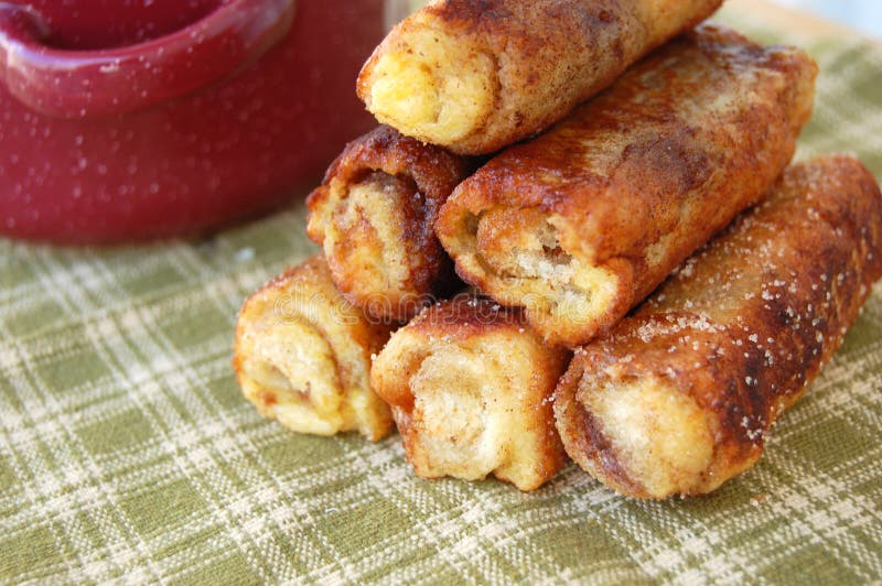 Cinnamon Egg Roll-ups stock image. Image of kettle, breakfast - 100004151
