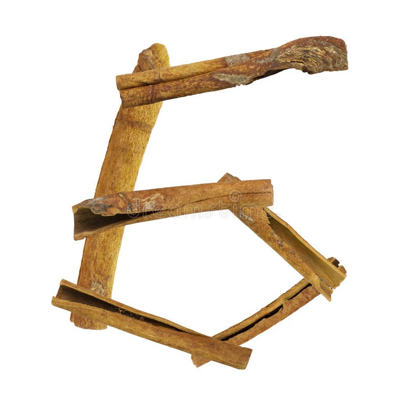 Cinnamon Font. Letter C is Made from Pieces of Cinnamon on White ...