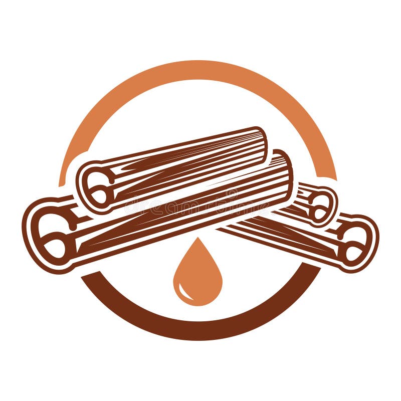Cinnamon Icon Logo Design Template Stock Vector - Illustration of ingredient, product: 348822809