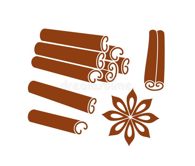 Cinnamon Logo. Round Linear Logo of Cinnamon Stick Stock Vector ...