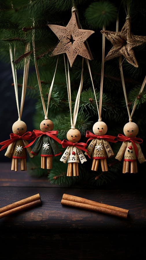 Cinnamon Magic: Natural Christmas Ornaments Crafted from Spice Stock ...