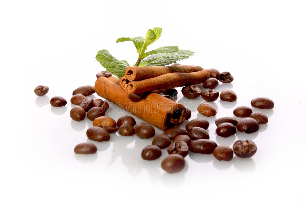 Cinnamon, Peppermint and Coffee Stock Image - Image of coffee ...