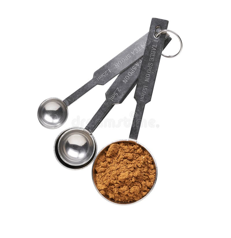 Cinnamon Powder in Measuring Spoon Isolated on White Background, Top ...