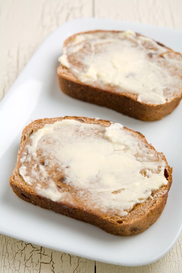 Cinnamon Raisin Bread Butter Stock Photo - Image of snack, bread: 2123038