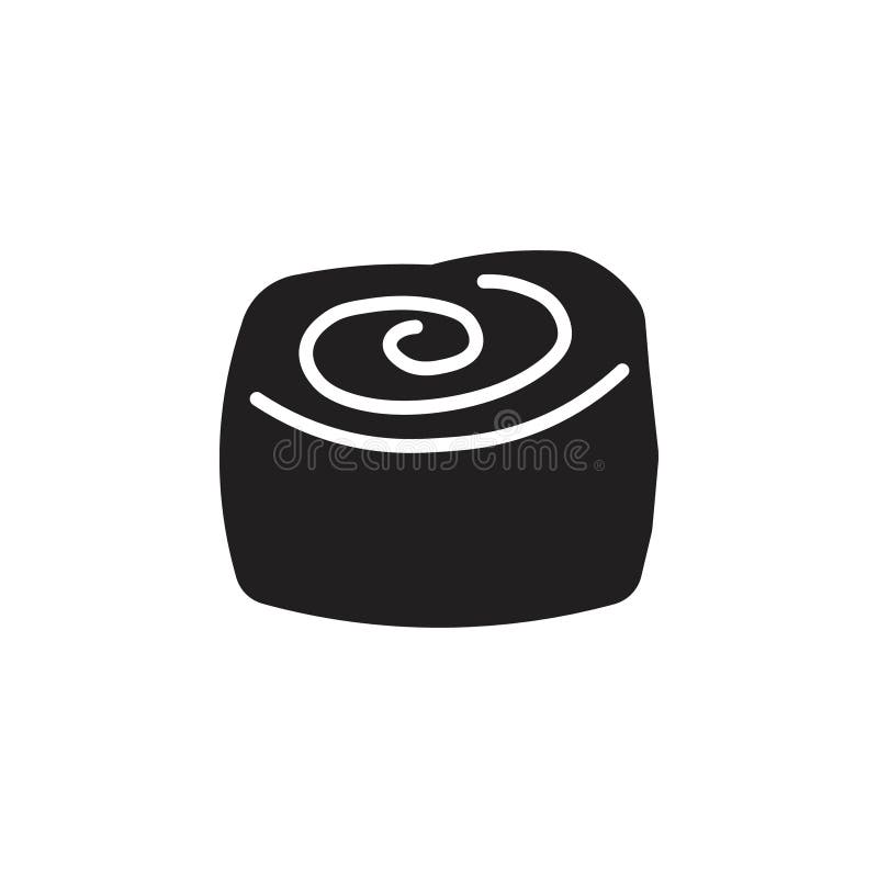 Cinnamon Roll Icon Flat Line Illustration Stock Vector - Illustration ...