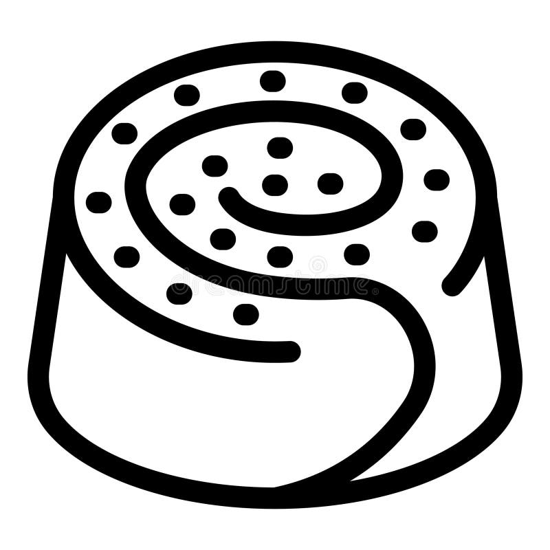 Cinnamon Roll Icon Showing Swirling Bun with Icing Stock Illustration ...