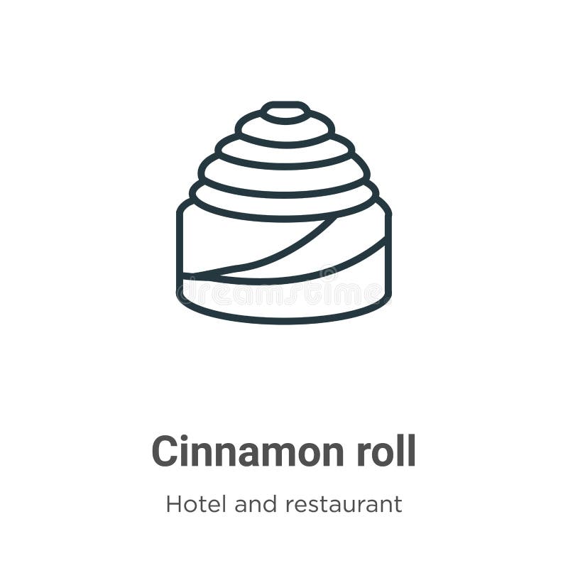 Cinnamon Roll Outline Vector Icon. Thin Line Black Cinnamon Roll Icon ...