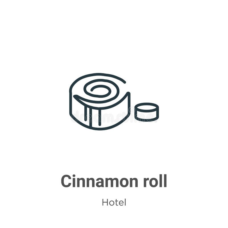 Cinnamon Roll Outline Vector Icon. Thin Line Black Cinnamon Roll Icon, Flat Vector Simple ...
