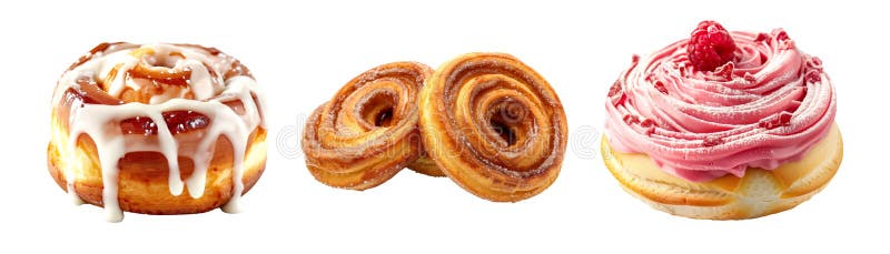 Cinnamon Roll Topped with Smooth Raspberry, Vanilla and Chocolate Icing ...