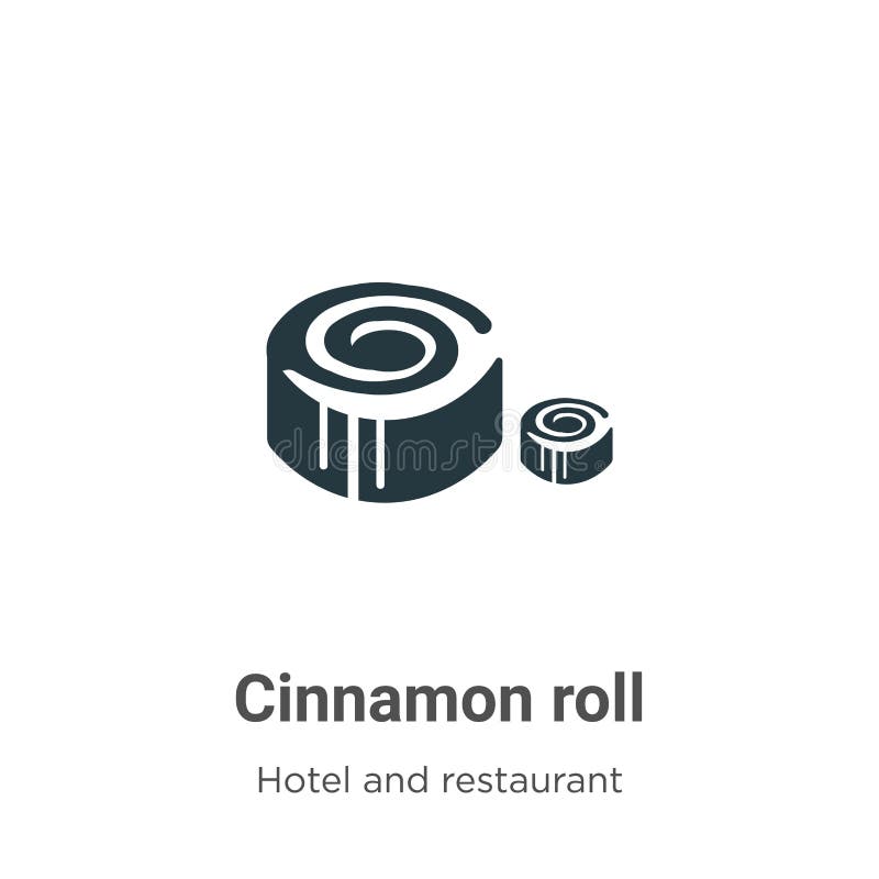 Cinnamon Roll Vector Icon on White Background. Flat Vector Cinnamon ...