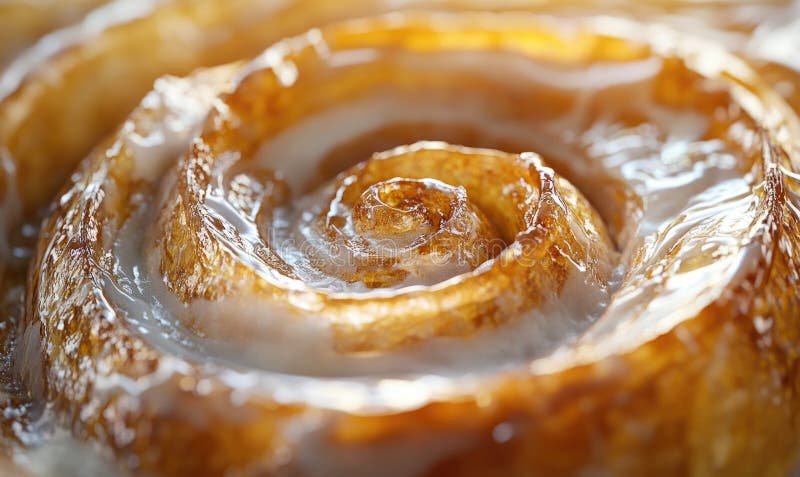 A Cinnamon Roll with a White Glaze Stock Illustration - Illustration of ...