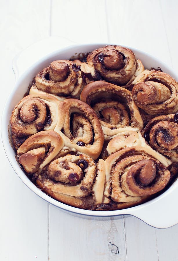Cinnamon Rolls with Caramel Sauce Stock Photo - Image of breakfast ...